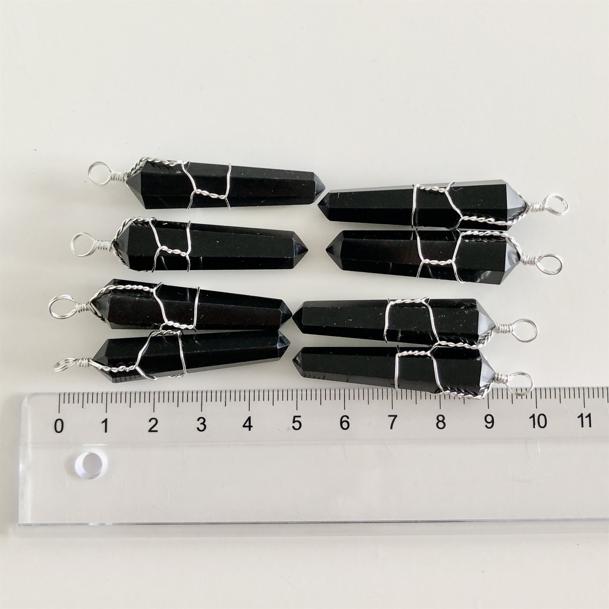 Obsidian Sort Spids Vedhæng Sten Krystaller Krystalgrotten