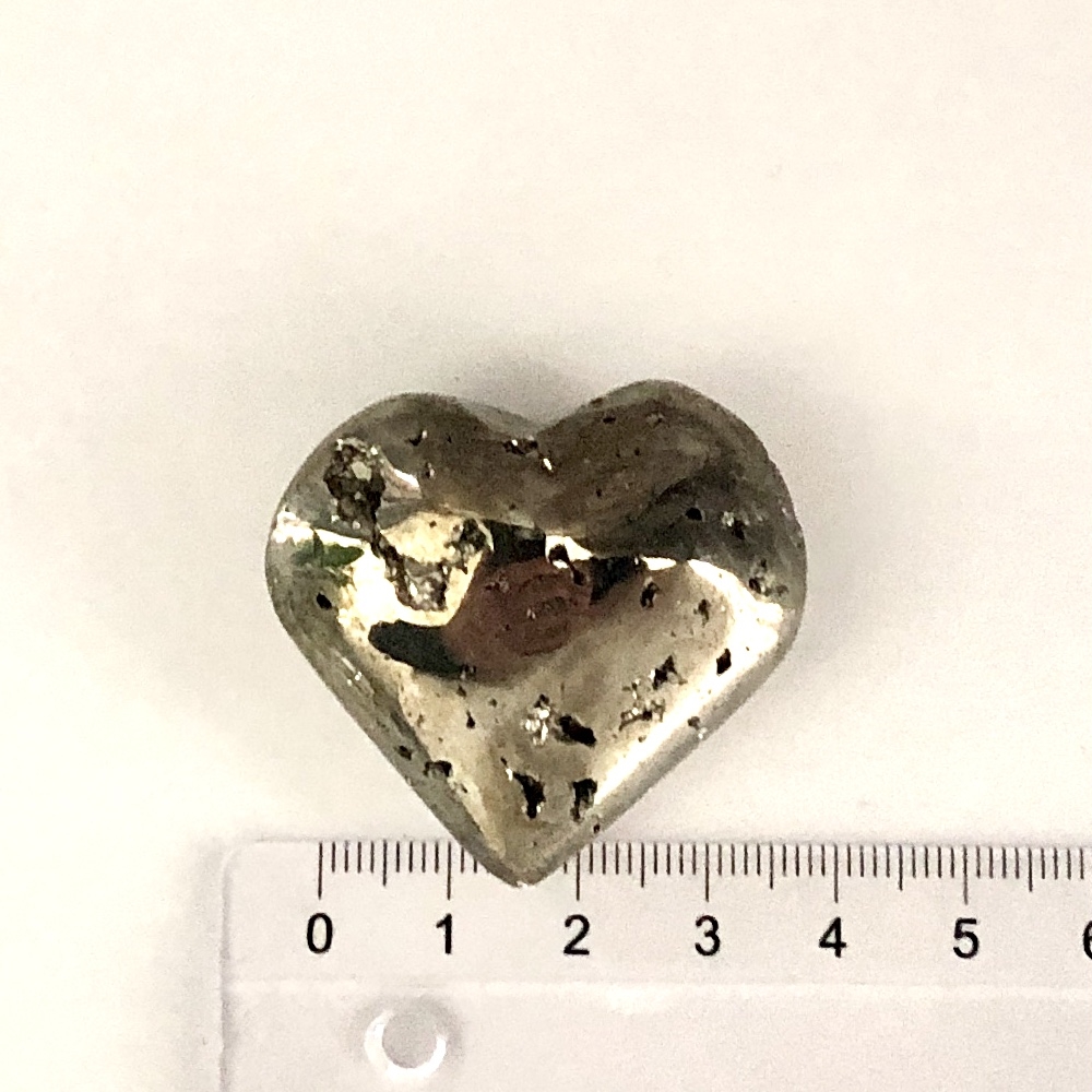 Pyrit Hjerte Guld Sten Krystaller Krystalgrotten