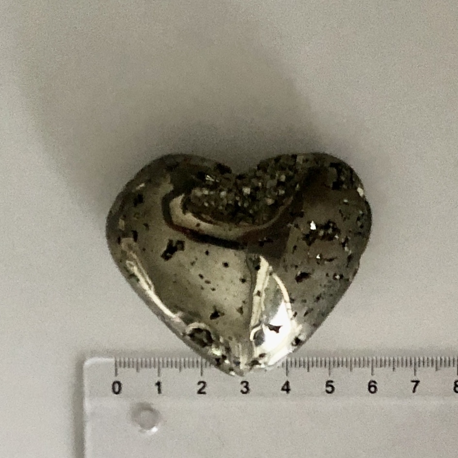 Pyrit Hjerte Guld Sten Krystaller Krystalgrotten