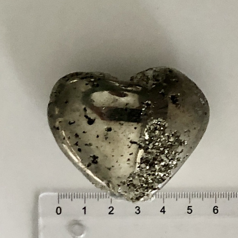 Pyrit Hjerte Guld Sten Krystaller Krystalgrotten